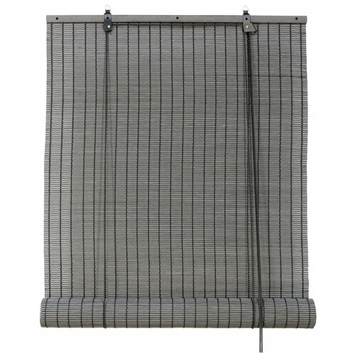Рулонная штора Эскар бамбуковые, 80х160 см, серый