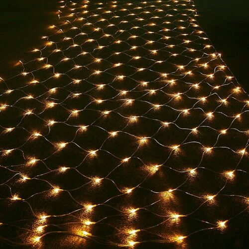 Светодиодная гирлянда "Сетка" 160 светодиодов 1,5 х 1,5 метра, цвет свечения: белый теплый