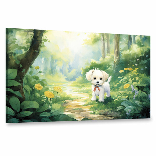 Интерьерная картина 100х60 "Собачьи приключения"