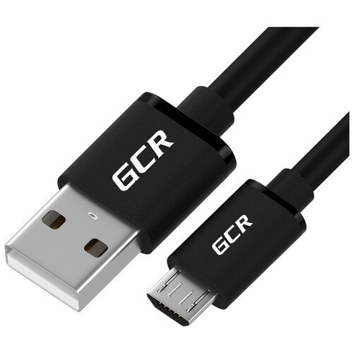 Кабель GCR USB - microUSB (GCR-UAQC2), 0.3 м, 1 шт., черный