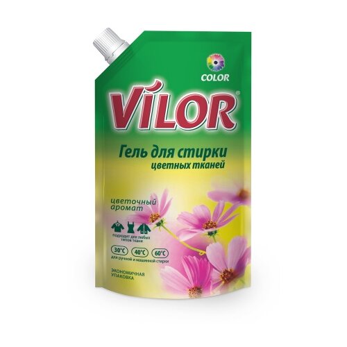 Гель для стирки Vilor для цветных тканей, 1 кг, 1 л, для детского белья, для льняных тканей, 2 шт.