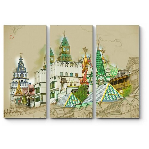 Модульная картина Измайловский Кремль , Москва 100x72