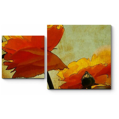 Модульная картина Огненные цветы 140x84