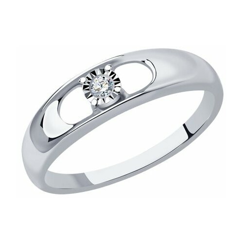 Кольцо Diamant online, серебро, 925 проба, бриллиант, размер 17.5
