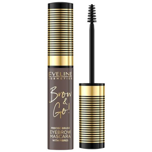 Eveline Cosmetics Тушь для бровей Brow & Go! с микрофиброй, 6 мл, 04, ash brown