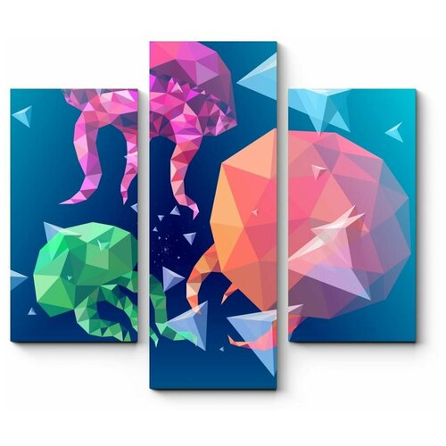 Модульная картина Графические медузы60x54