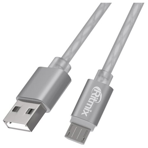 Кабель Ritmix USB - microUSB (RCC-312), 1 м, 1 шт., белый