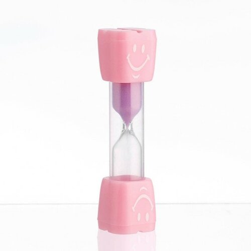 Песочные часы 'Смайл' на 3 минуты, 9 х 2.3 см, розовые