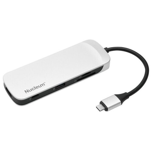 USB-концентратор  Kingston Nucleum, разъемов: 2, 15 см, серебристый/черный
