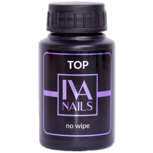 IVA Nails Верхнее покрытие Top No Wipe, прозрачный, 30 мл