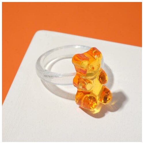 Кольцо Queen Fair, искусственный камень, пластик, размер 16, мультиколор, оранжевый