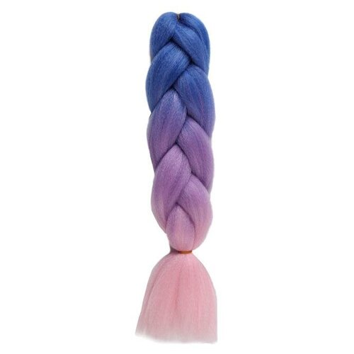 ZUMBA Канекалон трёхцветный, гофрированный, 60 см, 100 гр, цвет синий/фиолетовый/светло-розовый(#CY22) (1шт.)