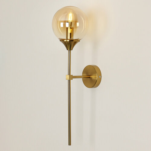 Настенный светильник，Osairous，659107, Золотой, стеклянный, янтарный абажур, светильник E14, 60 Вт