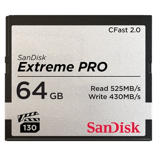 Карта памяти SanDisk CFast 2.0 64 ГБ, R/W 525/430 МБ/с