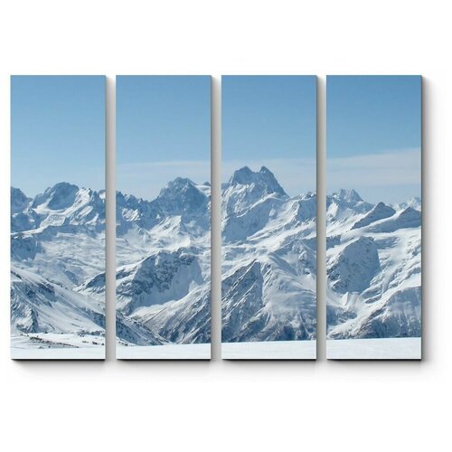 Модульная картина Панорама зимних гор на Кавказе 180x135