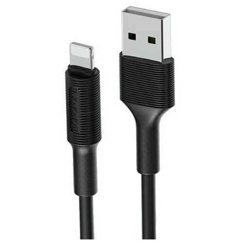 Кабель Borofone BX1, Lightning - USB, 2.4 А, 1 м, PVC оплётка, чёрный