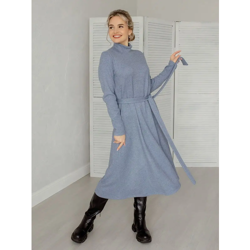 Платье Совушка Трикотаж, размер 46, голубой