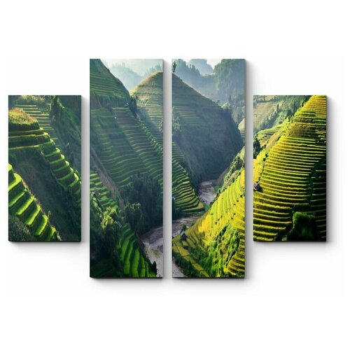 Модульная картина Вьетнамские рисовые поля в горах 100x75
