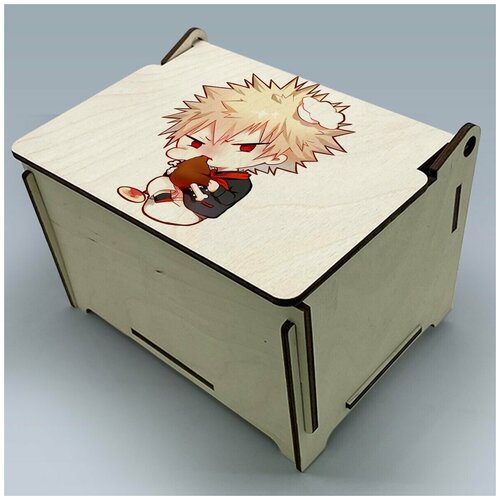 Подарочная коробка шкатулка с крышкой на петлях УФ рисунок размер 16,5x12,5 см аниме моя геройская академия - 293