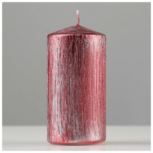 Свеча - цилиндр "Винтаж", 5х10 см, красная