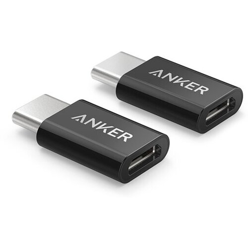 Anker Комплект USB-C переходников Anker USB-C to Micro USB Adapter 2 шт. Black черные B8174011