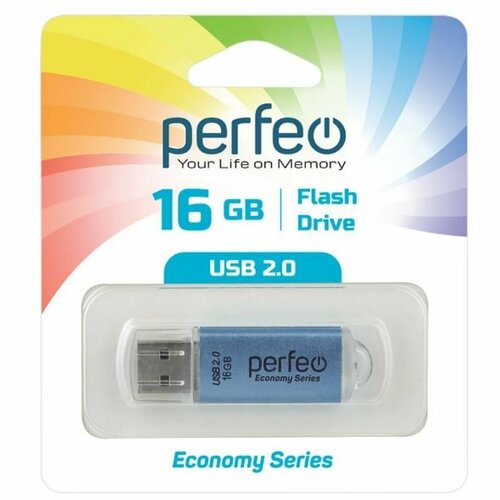 USB флешка Perfeo 16GB E01 Blue ES