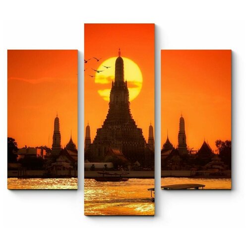 Модульная картина Алый закат в Бангкоке 110x99
