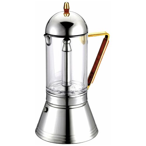 Гейзерная кофеварка GAT Crystal Oro (4 чашки), 200 мл, серебристый