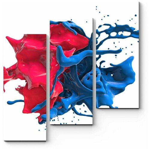 Модульная картина Синее и красное 70x75