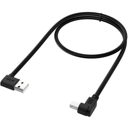 Greenconnect Кабель 0.5m USB 2.0, AM угловой/BM угловой, черный, 28/28 AWG, экран, армированный, морозостойкий, GCR-AUPC5AM-BB2S-0.5m Greenconnect USB 2.0 Type-AM - USB 2.0 Type-BM 0.5м (GCR-AUPC5AM-BB2S-0.5m)