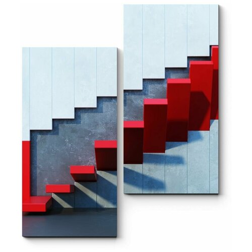 Модульная картина Красная лестница100x125