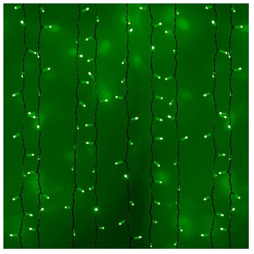 Гирлянда NEON-NIGHT 235-124, 1 шт. в наборе, 2 х 1.5 х 1.5 м, 1.5 х 1.5 м, 360 ламп, зеленый/черный провод 235-124