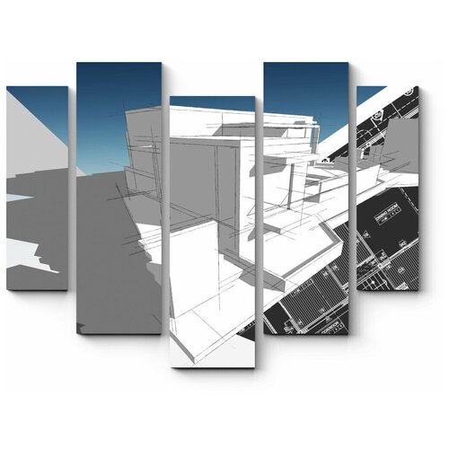 Модульная картина Архитектурный скетч 141x114