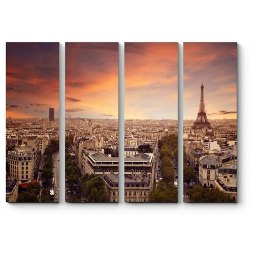 Модульная картина Прекрасный Париж с высоты 80x60