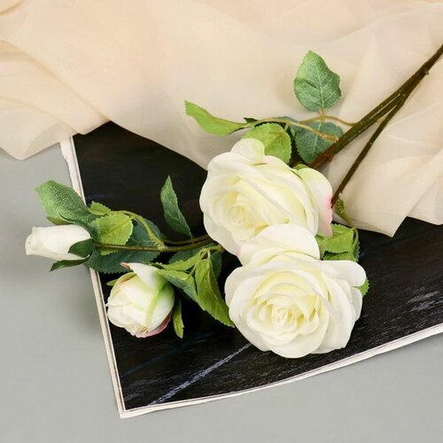 Цветы искусственные "Роза кустовая" 67 см, белый