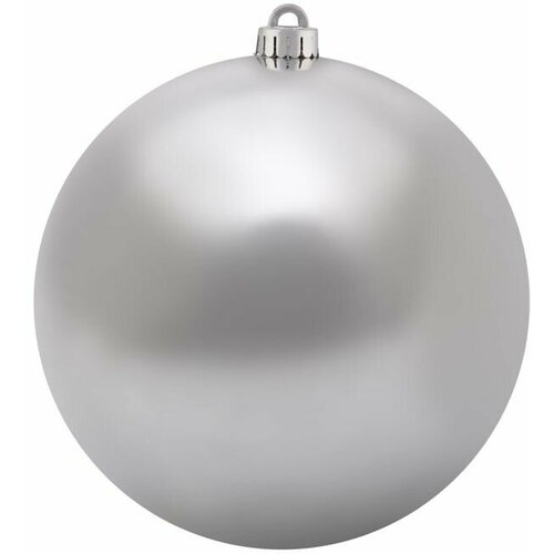 Елочная игрушка, новогодний декор на елку, украшение Шар, 20 см, цвет серебряный глянцевый