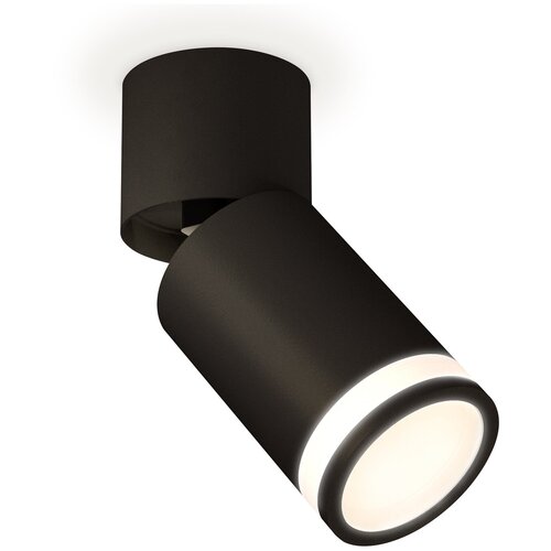 Комплект накладного поворотного светильника Ambrella Light Techno SpotXM6313084 SBK/BK/FR черный песок/черный/белый матовый MR16 GU5.3 (A2221, C6313, N6221)