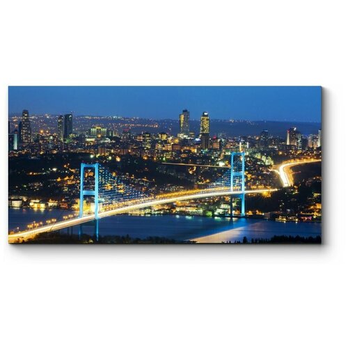 Модульная картина Город не спит, ночной Стамбул130x65