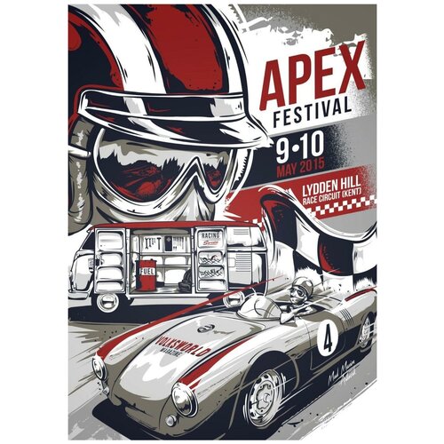 Постер / Плакат / Картина Автомобили - Фестиваль гонок Apex Festival 40х50 см в подарочном тубусе