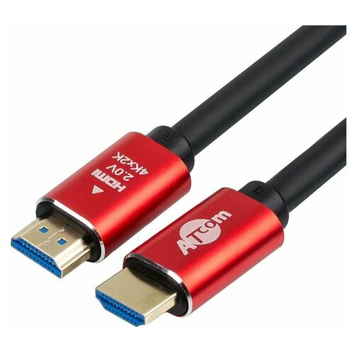 Аудио-видео, оптические шнуры Atcom Кабель HDMI-HDMI v2.0 15,0м (Red/Gold) Atcom, пакет