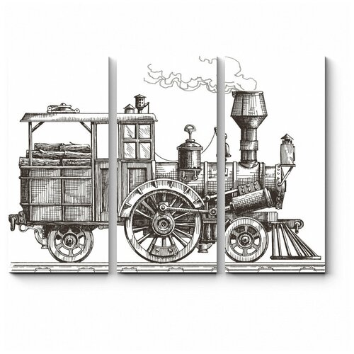 Модульная картина Старинный поезд 150x108