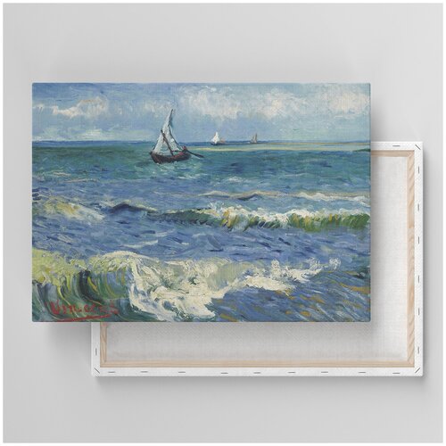 Картина на холсте с подрамником / Van Gogh - Seascape at Saintes-Maries, 1888 / Ван Гог