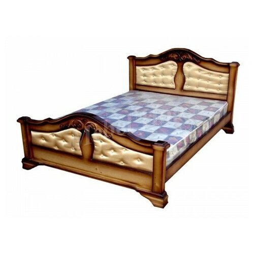 Кровать деревянная полуторная Экстра ткань, спальное место (ШхД): 120х200