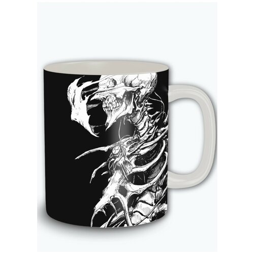 Кружка белая микс череп skull, готика, скелет - 4055
