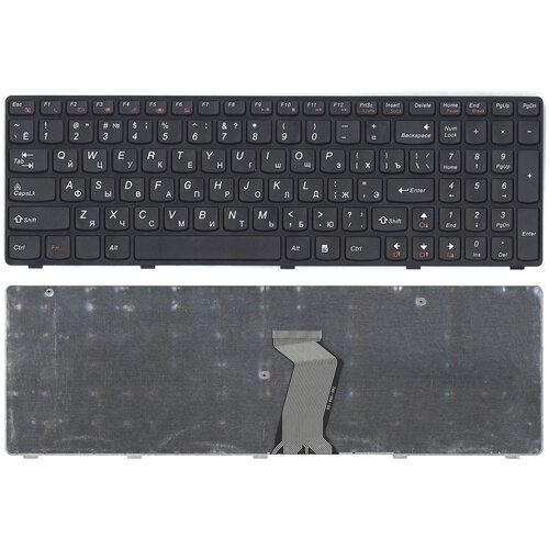 Клавиатура для ноутбука Lenovo Ideapad G580 G585 Z580 черная с черной рамкой