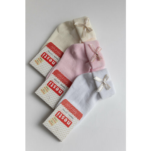 Носки Nesti 3 пары, размер Размер 13-14. Рост 86-92., розовый, бежевый