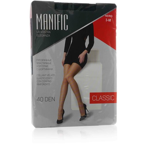 Колготки Manific Classic, 40 den, размер 4, черный