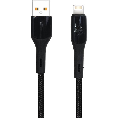 Кабель USB - 8 pin FaisON K-18 Static, 1.0м, 2.4A, цвет: чёрный в оплётке