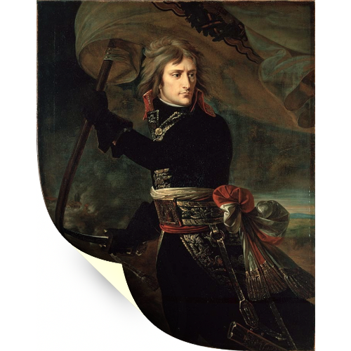 Картина для интерьера "Наполеон на Аркольском мосту", художник Гро, Антуан, печать на холсте (30х38 см / без подрамника)