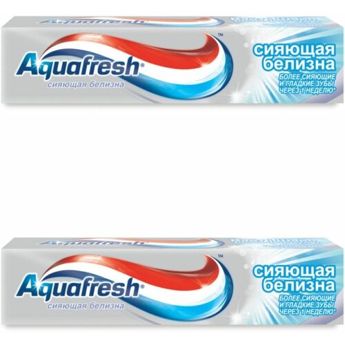 Зубная паста, Aquafresh, сияющая белизна, 100 мл, 2 шт